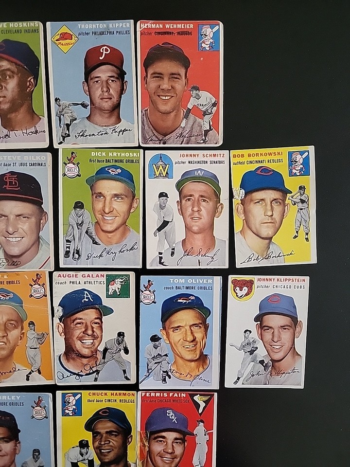 1954 Topps Baseball Lot - 18 Different Cards -W/ Dick Weik and John ...