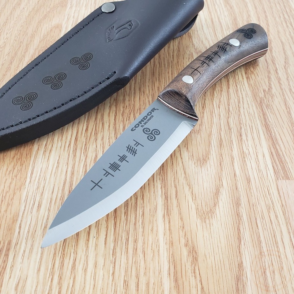Condor Druid Fixed Knife 4.5" Satin Finish 1095HC Steel Blade Walnut ...