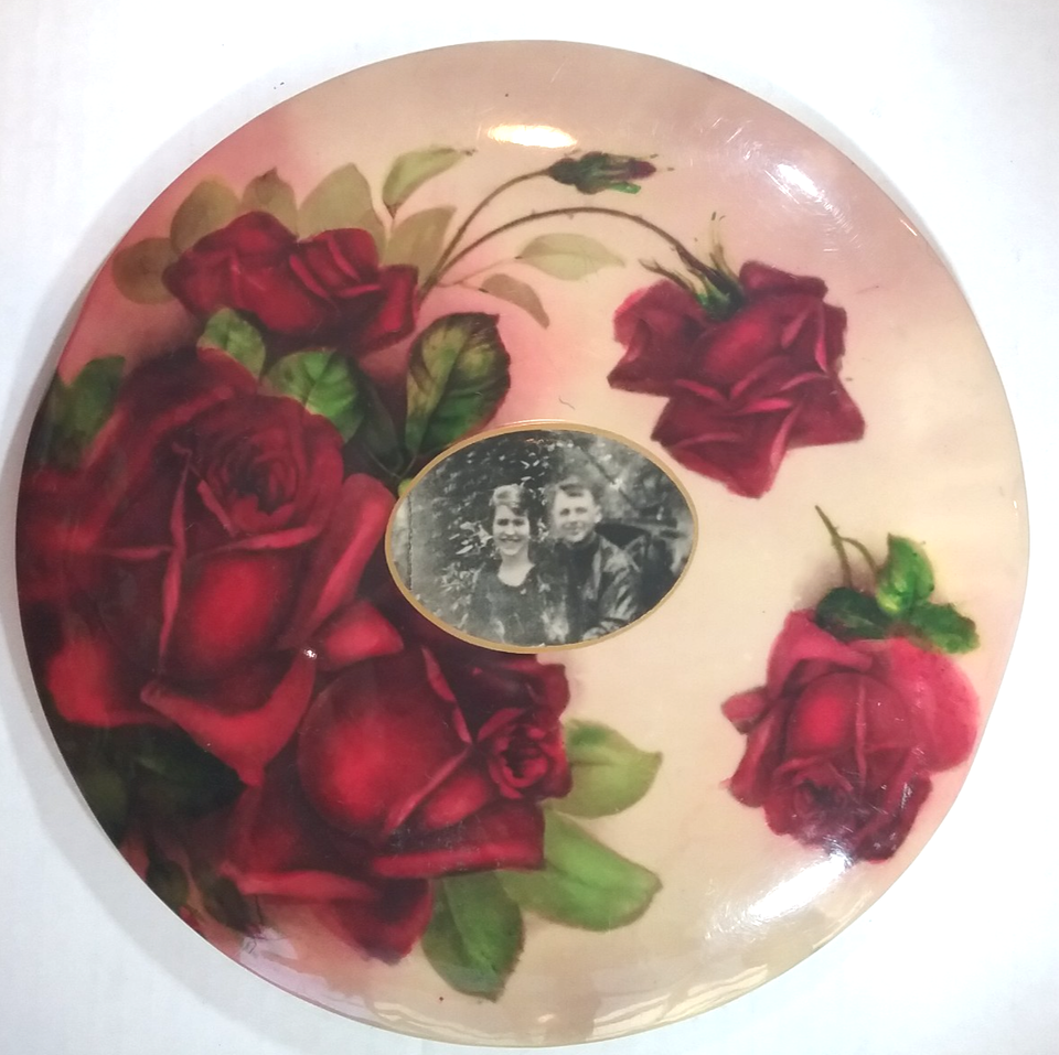 Celluloid Picture 9" Disk With a picture of a boy and girl | eBay