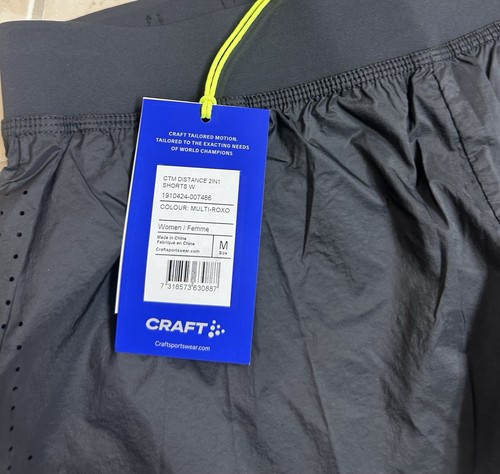 CRAFT CTM Distance 2 in 1 Shorts Black Multi-Roxo Women’s size Medium ...