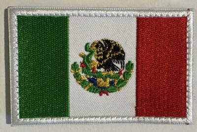 Mexican Flag Patch Embroidered Sew-On-Velcr o Bandera de Mexico MX Free Shipping | eBay