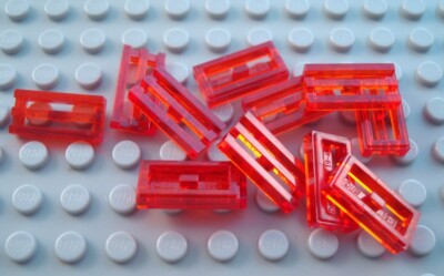 LEGO Lot of 12 Translucent Red 1x2 Smooth Grill Tile Pieces | eBay
