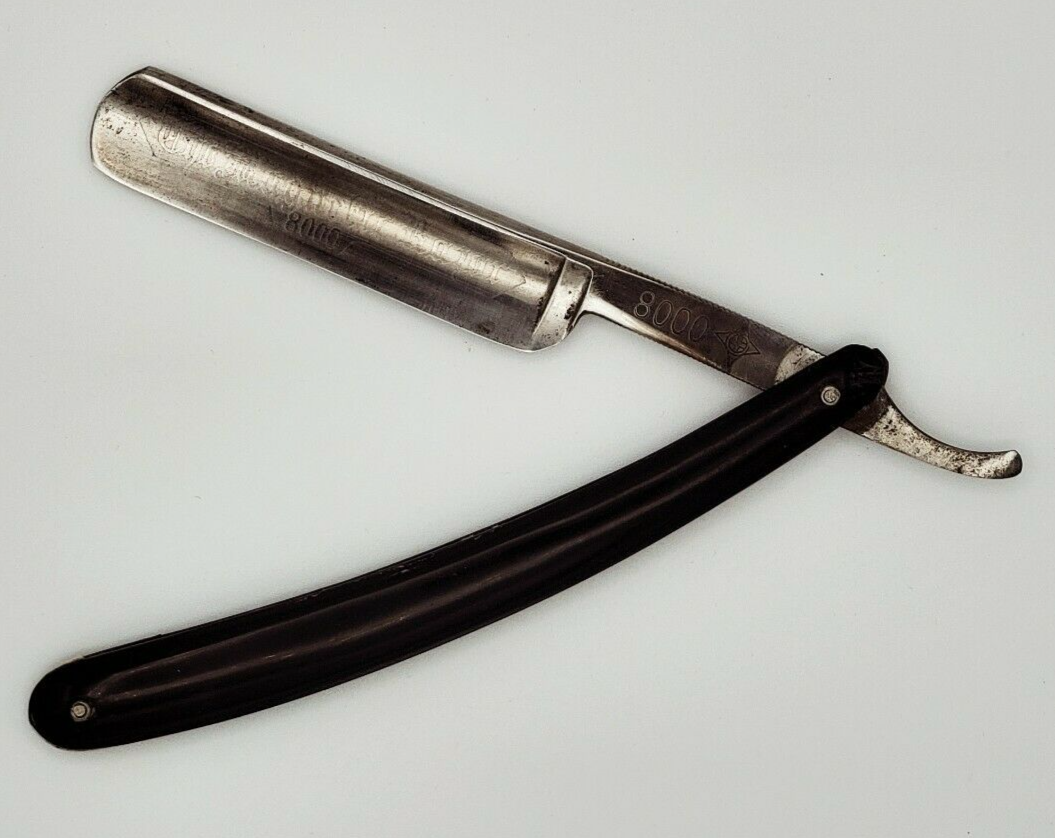 Original Solingen Straight Razor German Etched Magnetic 8000 Vintage ...