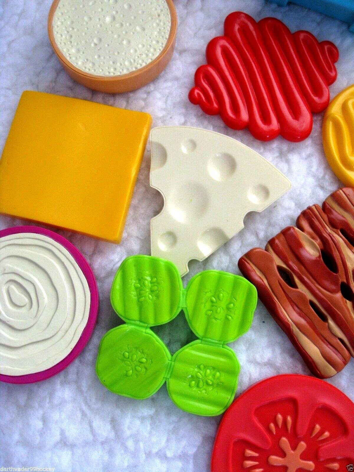 GIANT CHUNKY FOOD PLAY BUILD A BURGER TIKES FISHER PRICE BACON CHEESE ...