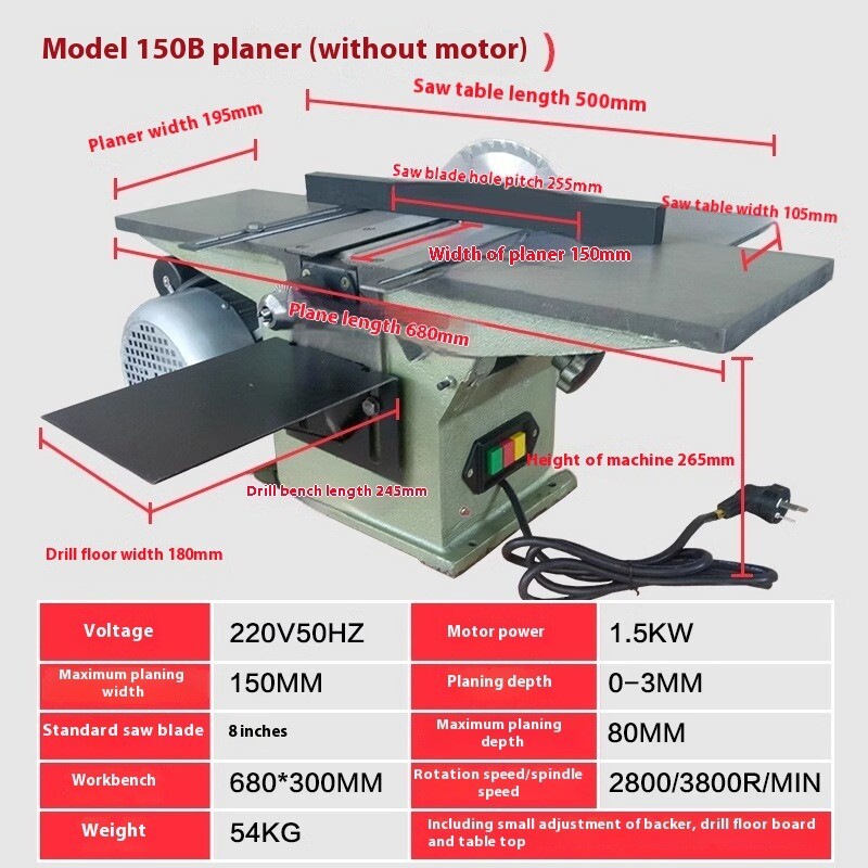 Woodworking Table Planer Multifunctional Planer Sawing and Drilling 3 ...