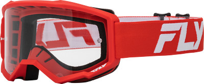 FLY RACING YOUTH FOCUS GOGGLE RED/WHITE W/ CLEAR LENS 37-51156Y | eBay