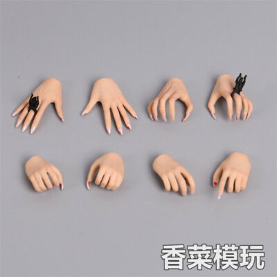 1:6 4Pairs White Nail Fingers Hands Shape For 12" Pale Female PH TBL ...