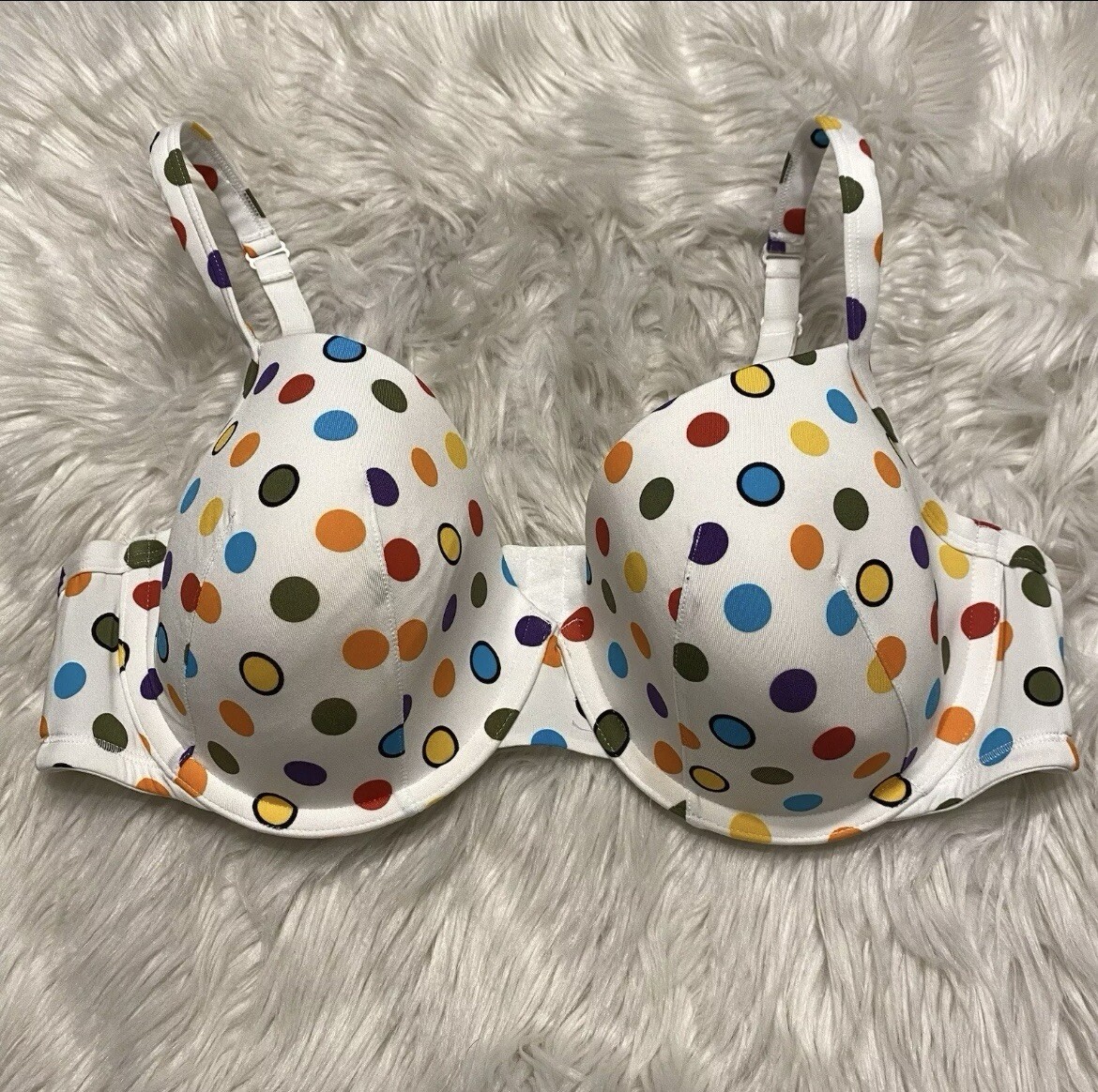 Cacique 40DD Bra Polka Dot Lightly Lined Underwire Ba… - Gem