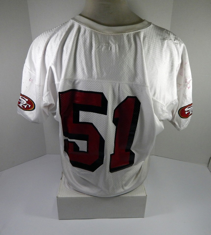 2002 San Francisco 49ers Saleem Rasheed #51 Game Issued White Practice ...