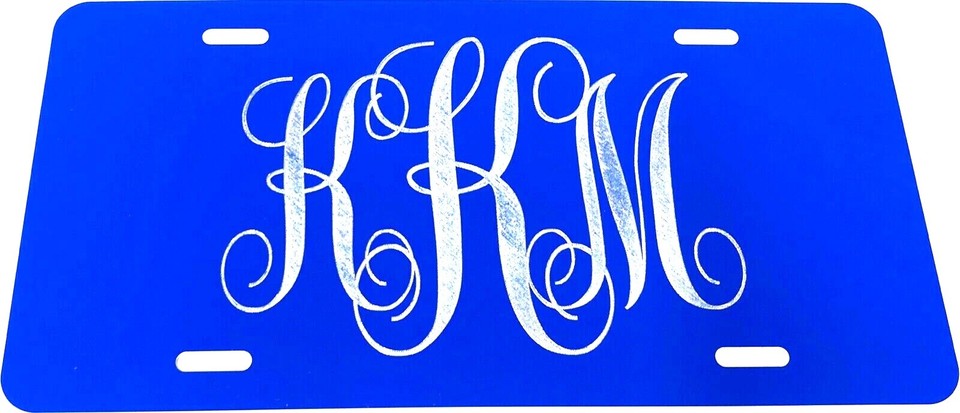 Engraved Custom Personalized Monogram Diamond Etched License Plate Alum ...