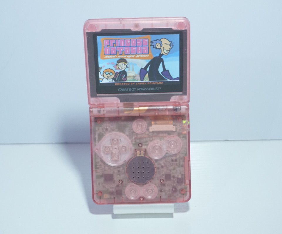 Transparent Pink Nintendo Game Boy Advance SP GBA SP System with v5 IPS ...