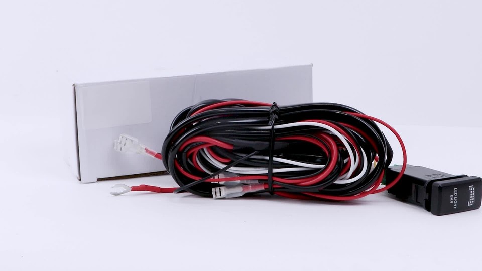 12V 40A LED Light Bar Wiring Harness Kit Fuse Relay Rocker Switch Kit ...