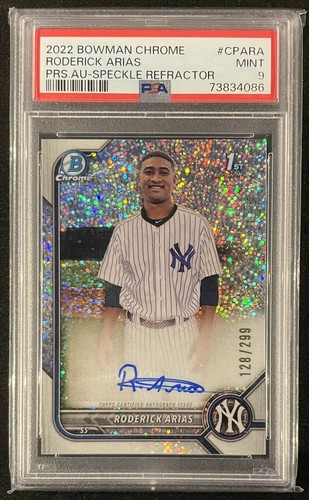 RODERICK ARIAS 2022 Bowman Chrome 1st Auto Speckle Refractor #/299 PSA ...