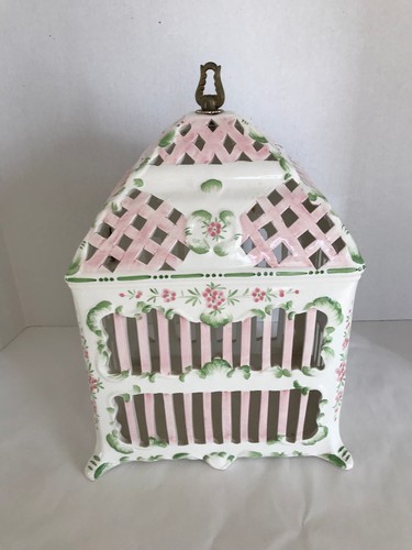Vintage Decorative CERAMIC BIRD CAGE Italy | eBay