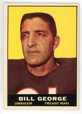 1961 TOPPS BILL GEORGE CARD #16 CHICAGO BEARS SET BREAK- CREASE FREE ...