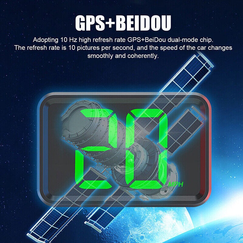 Car Digital GPS Speedo Speed MPH HUD Head Up Display Speedometer ...