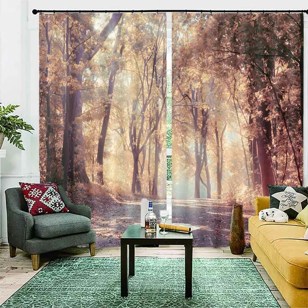 Grey Foggy Muddy Road 3D Curtain Blockout Photo Printing Curtains Drape ...