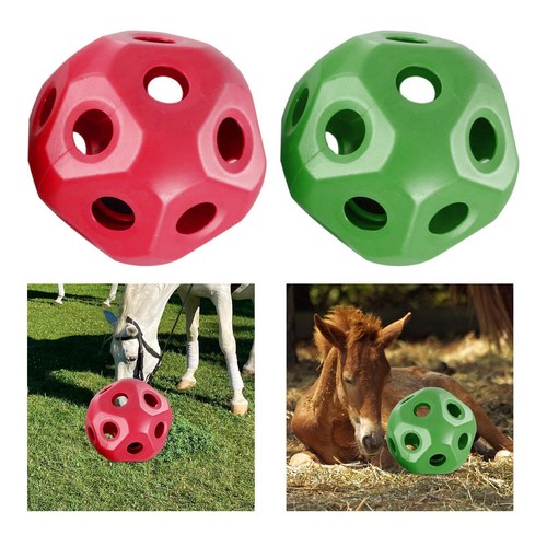 Fun 15.7" Horse Treat Ball Hay Feeder Toy Ball Hollow for Horse Stable ...