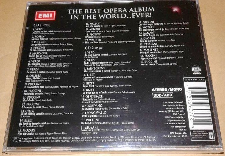 THE BEST OPERA ALBUM IN THE WORLD..EVER-2CD FACTORY SEALED--(Opera ...