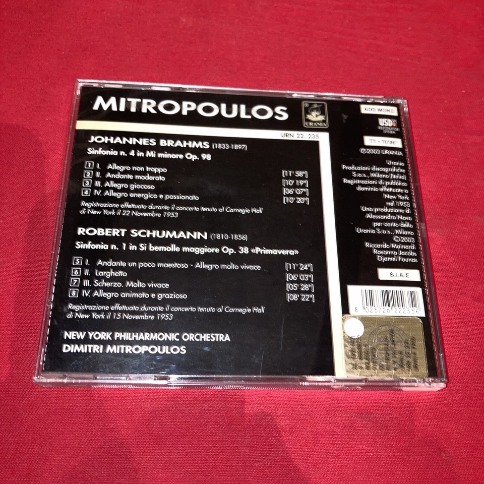 Dimitri Mitropoulos Dirige Brahms Et Schumann - Enreg... | CD | 04693 ...