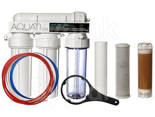 Aquatic 4 Stage RO water filter Reverse Osmosis system DI resin chamber ...