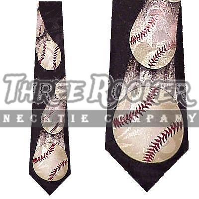 Baseball Tie Fastball Neckties Mens Sport Curve Neck Ties Brand New | eBay