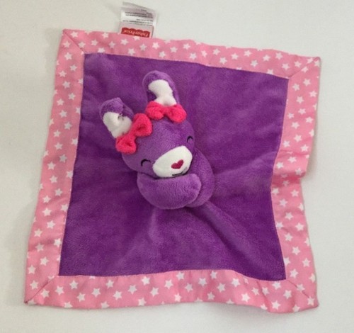 Fisher Price Baby Lovey Plush Bunny Rabbit Purple Pink Stars Satin ...