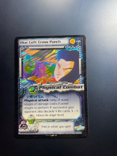 DBZ CCG Blue Left Cross Punch 145 Rare LIMITED Foil Holo Cell Saga ...