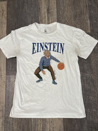 Einstein High IQ Basketball Shirt Graphic Tee White Size Small Unisex T ...