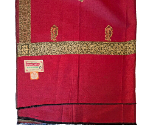 Maroon Red Indian Oversized Woolen Scarf Shawl Wrap Pure Anandha Wool ...