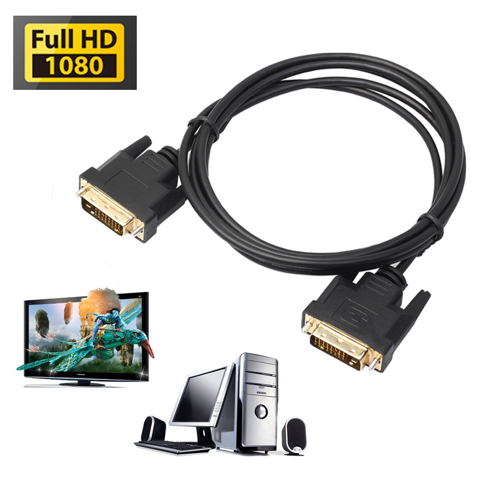 2M DVI Cable 25 Pin Dual Link Male to Male DVI D to DVI-D Lead for PC ...