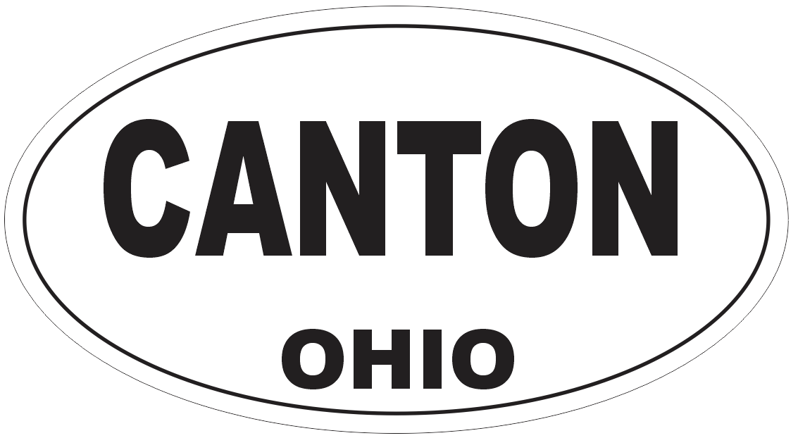 Canton Ohio Oval Bumper Sticker or Helmet Sticker D6055 | eBay