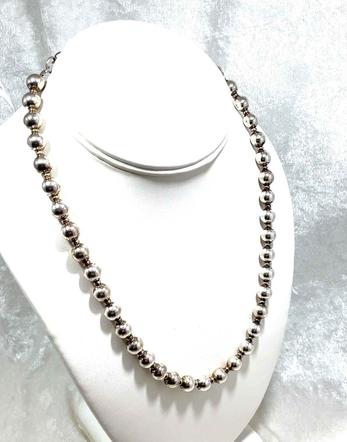 925 Sterling Silver Ball Necklace - 16-18 Inch | eBay