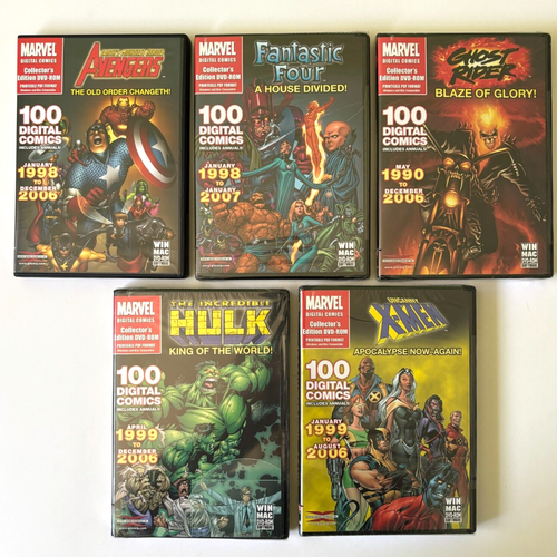Lot of 5 Marvel Digital Comics Collector's Edition DVD-ROMS - 4 sealed ...