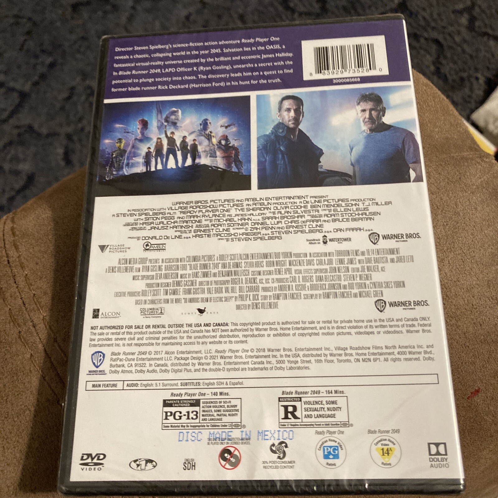 2 Film DVD Collection Ready Player One & Blade Runner 2049 883929735280 ...