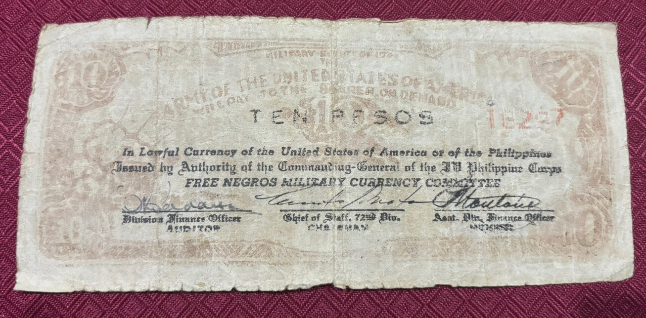PHILIPPINES GUERILLA NOTES FREE NEGROS MILITARY 10 PESOS - Good | eBay