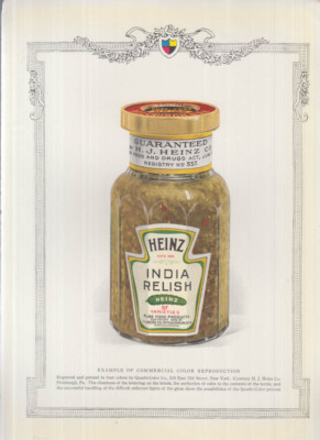H J Heinz India Relish color catalogue page sample ca 1910 | eBay