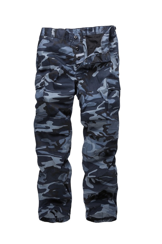 BACKBONE Mens Army Style BDU Pants Multi-Pocket Camouflage Casual Cargo ...