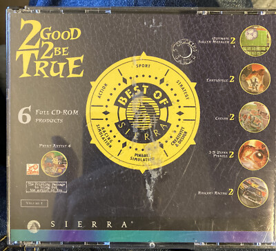 Best Of Sierra Games “2 Good 2 Be True” 6 Game Collection On 4 CD’s ...