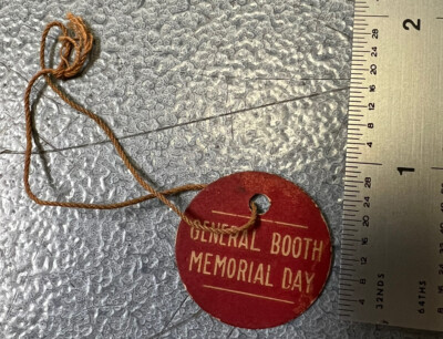 Vintage 1910’s General Booth Memorial Day Paper Hang Tag - Salvation ...