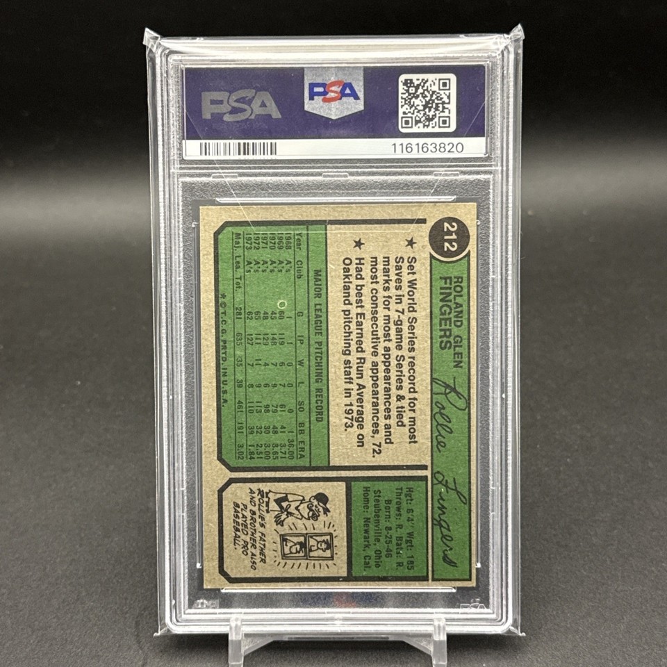 1974 Topps #212 Rollie Fingers AUTO PSA 8 DNA 10 SIGNED HOF | eBay