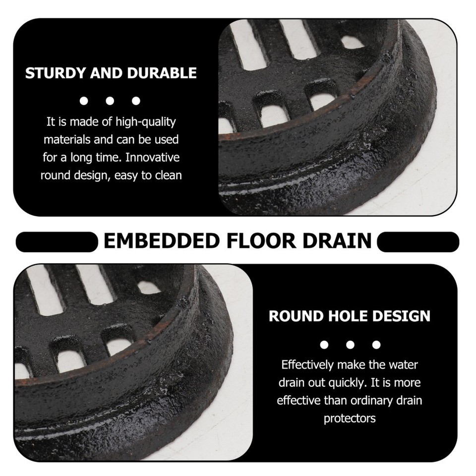 1Pc Embedded Ground Leakage Cast Iron Floor Drain Outdoor Drainage ...