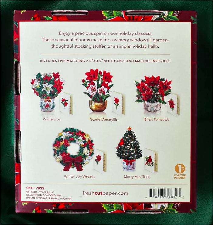 Fresh Cut Holiday Collection Five Festive Mini Pop-Up Cards Christmas ...