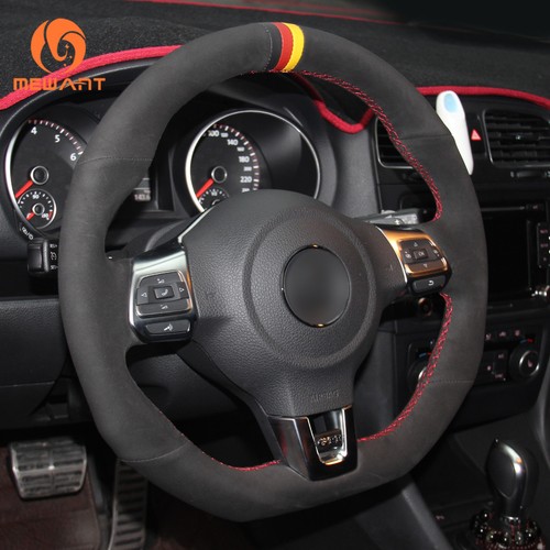 DIY Black Suede Steering Wheel Cover for Volkswagen Golf 6 GTI MK6 VW ...