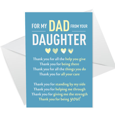 Fathers Day Card for Dad From Daughter Adorable Fathers Day Card For ...