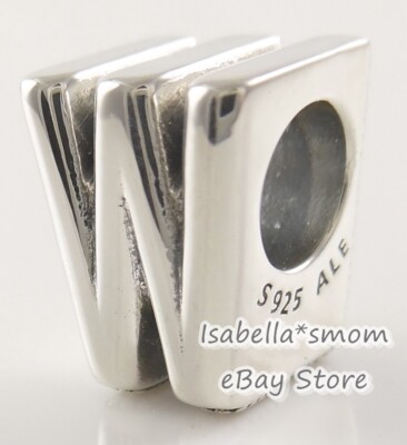 Authentic PANDORA Silver LETTER W Initial BIRTHDAY Charm/Bead 797477 ...