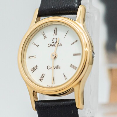 *NEAR MINT* Vintage OMEGA De Ville Cal.1387 Quartz Roman Ivory Dial ...