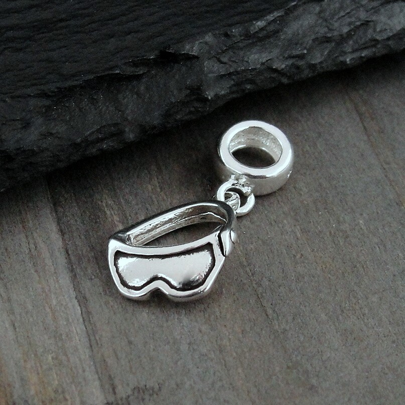 925 Sterling Silver Ski Goggles Dangle Charm - Skiing European Charm ...