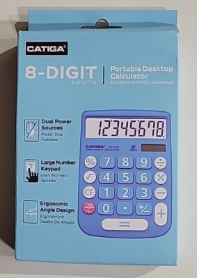 CATIGA Portable Basic Calculator - For School, Home, or Office Use, 8 ...