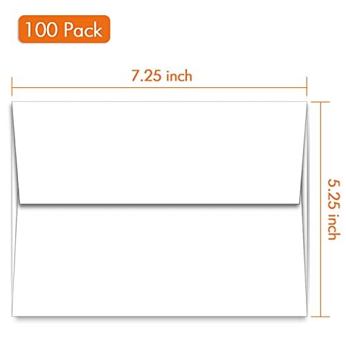 50 Pack White Envelopes 5x7 Inch for Invitations Photos Postcards ...